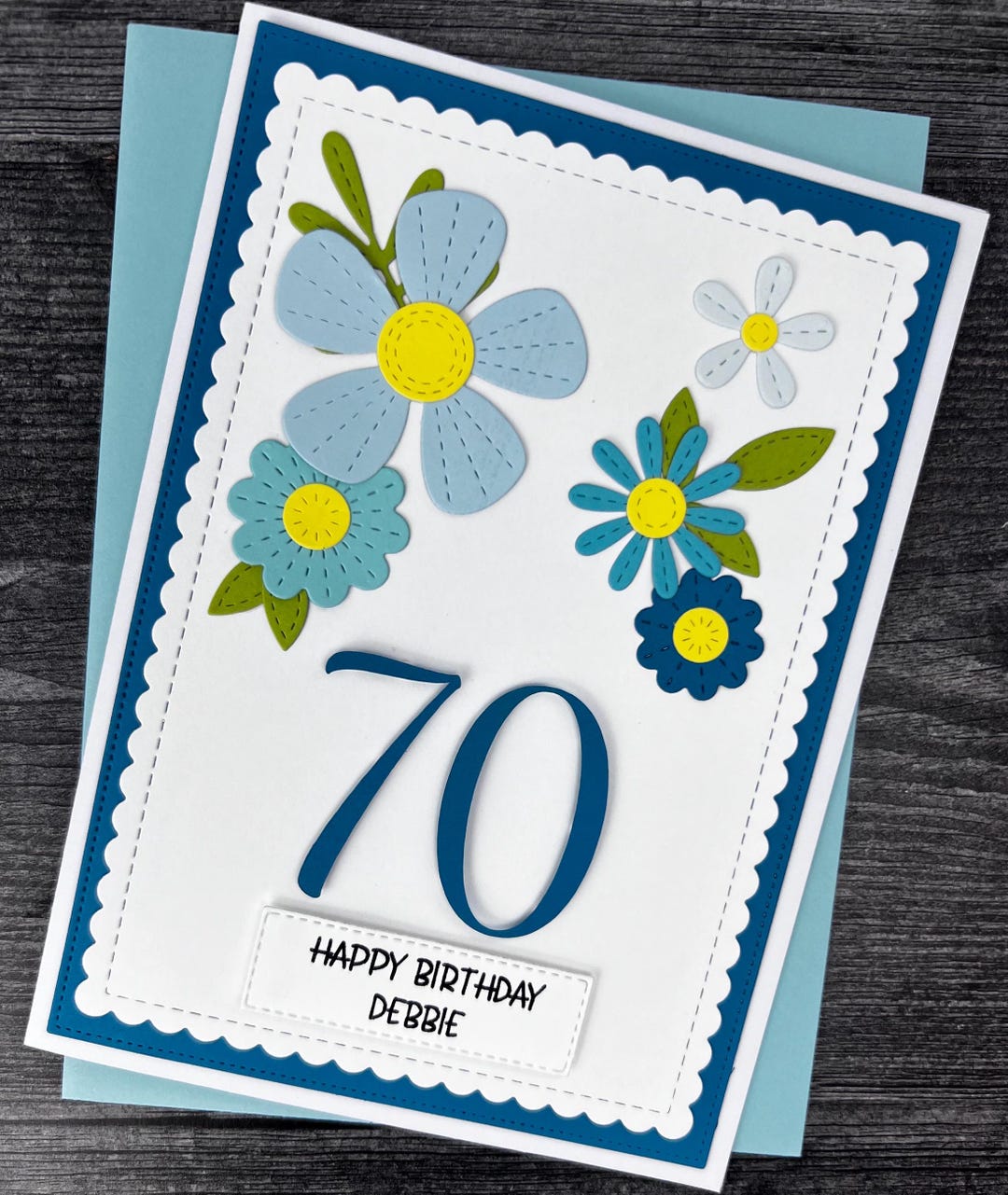 70th Birthday Card, Handmade and Personalized for Her, Beautiful Floral ...