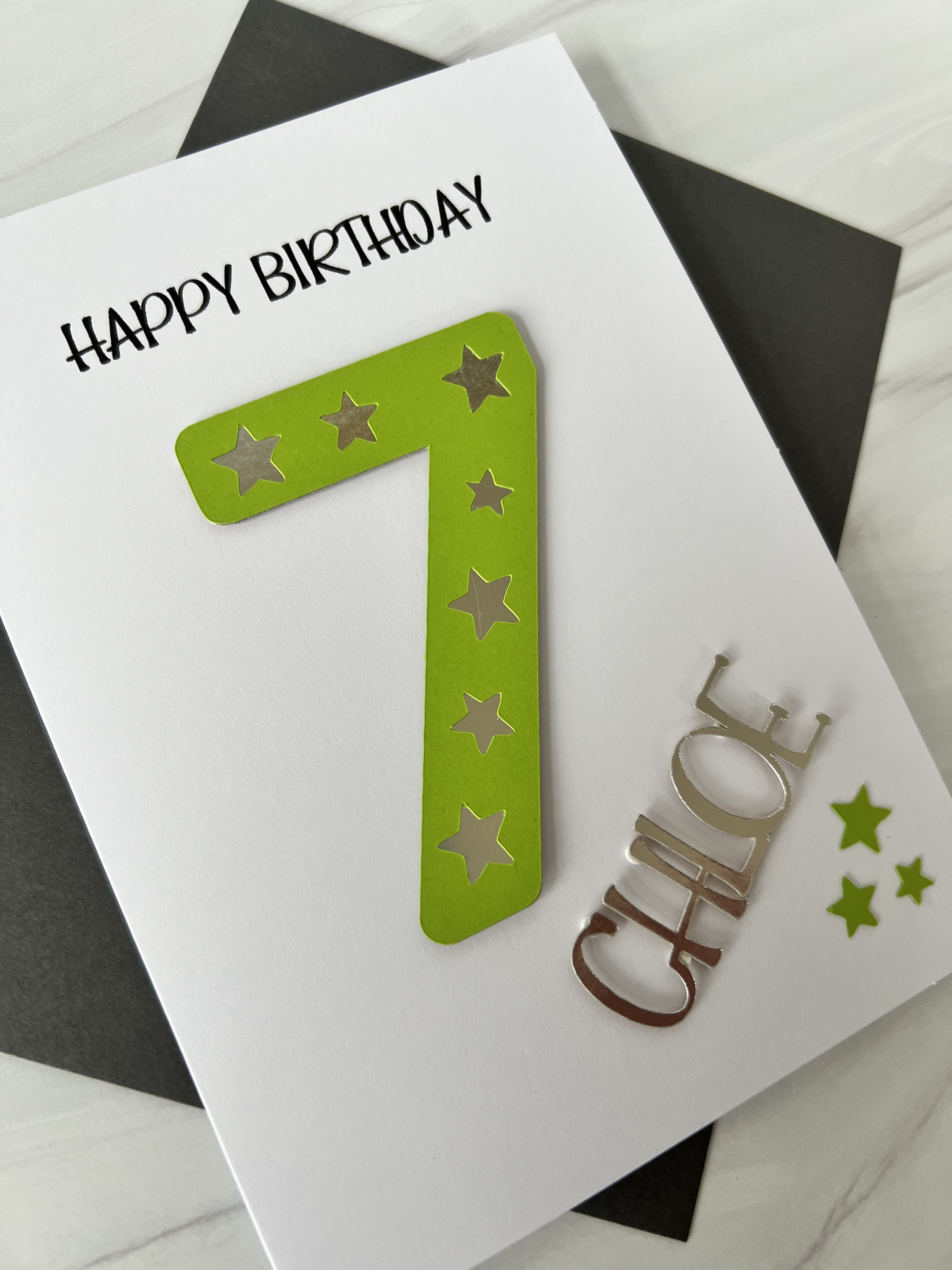 7th Birthday Card, Childrens Birthday Card, Handmade, Personalized, Boy ...