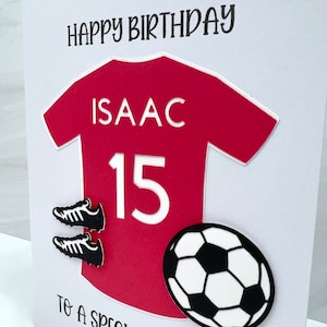 Soccer Birthday Card, Football, Handmade, Personalized, Any Age ...
