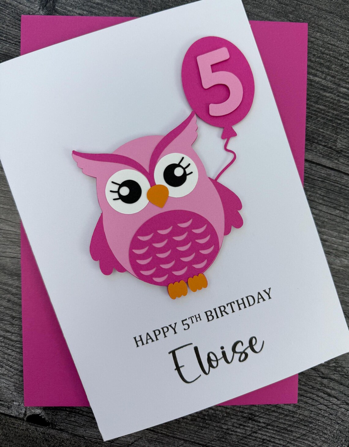 Handmade Owl Birthday Card, Personalized Name and Age - Etsy