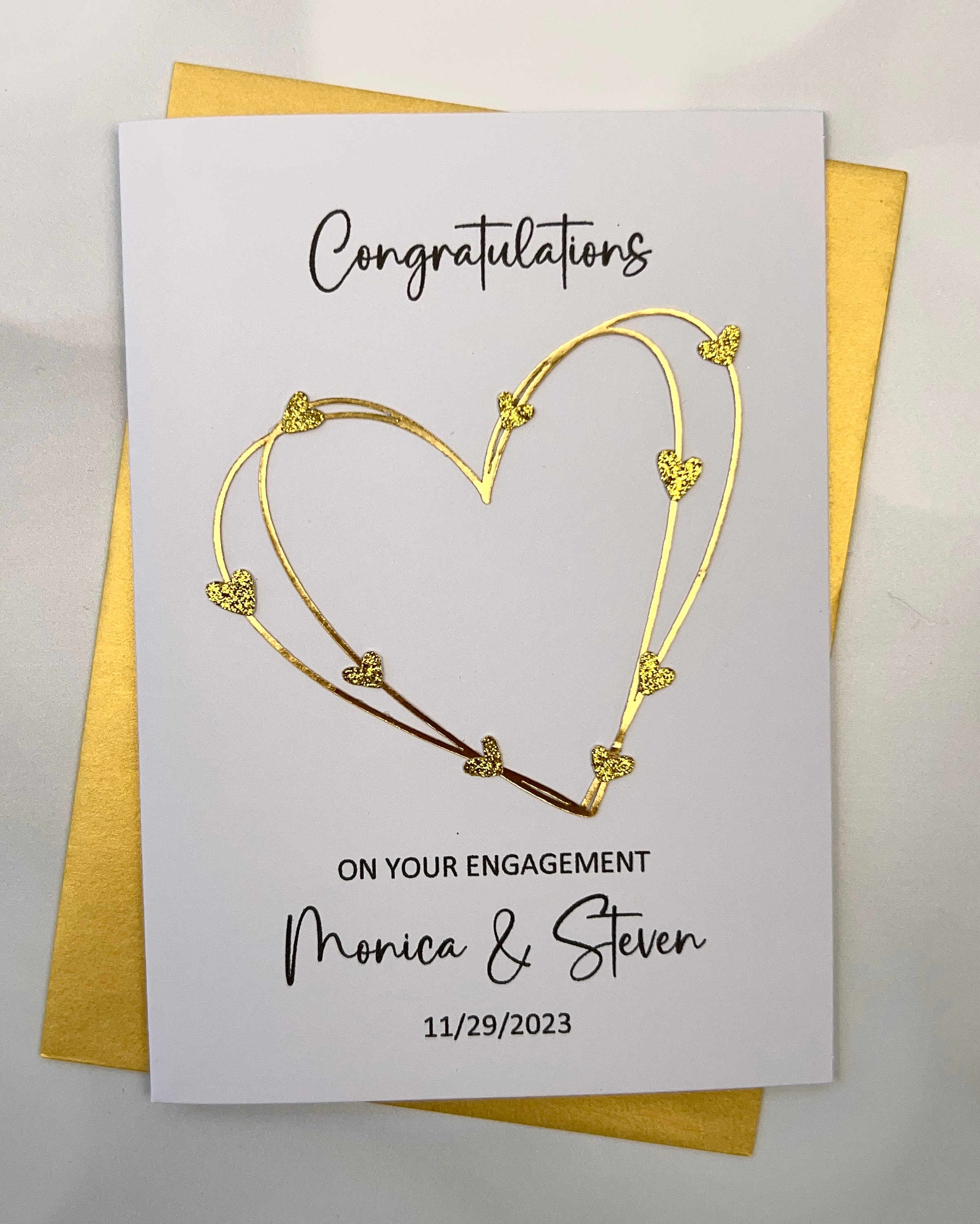 Engagement Card, Handmade and Personalized for the Happy Couple ...