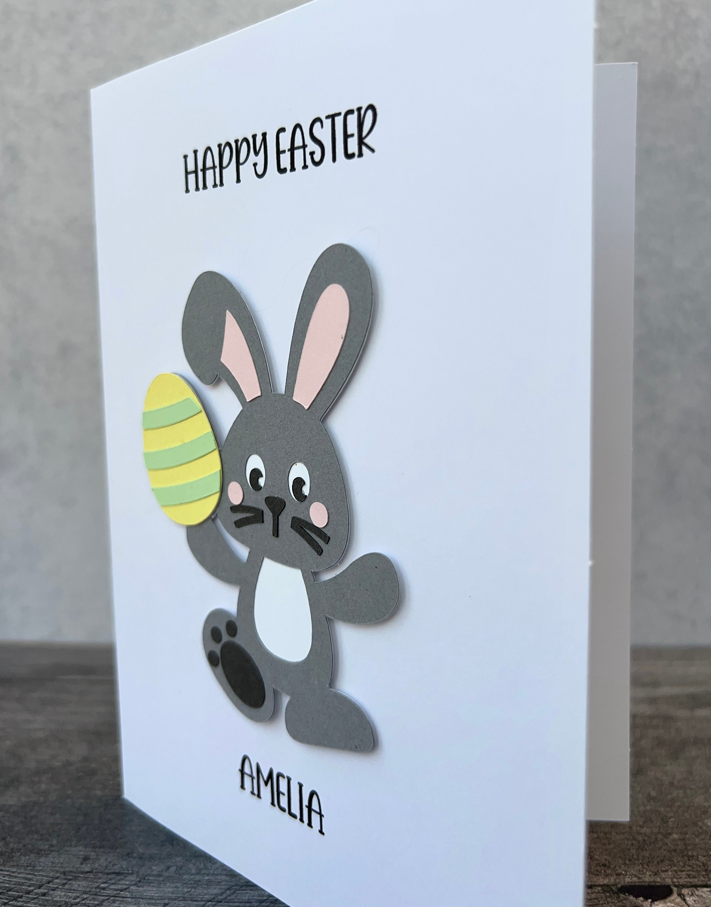 Easter Card for Children Featuring an Adorable Bunny Design, Handmade ...