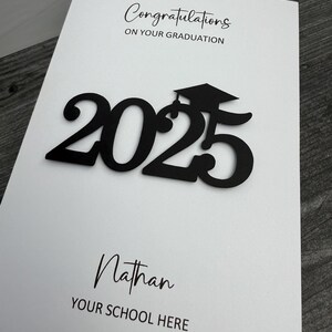 Graduation Card, Class of 2025, Handmade and Personalized. School ...