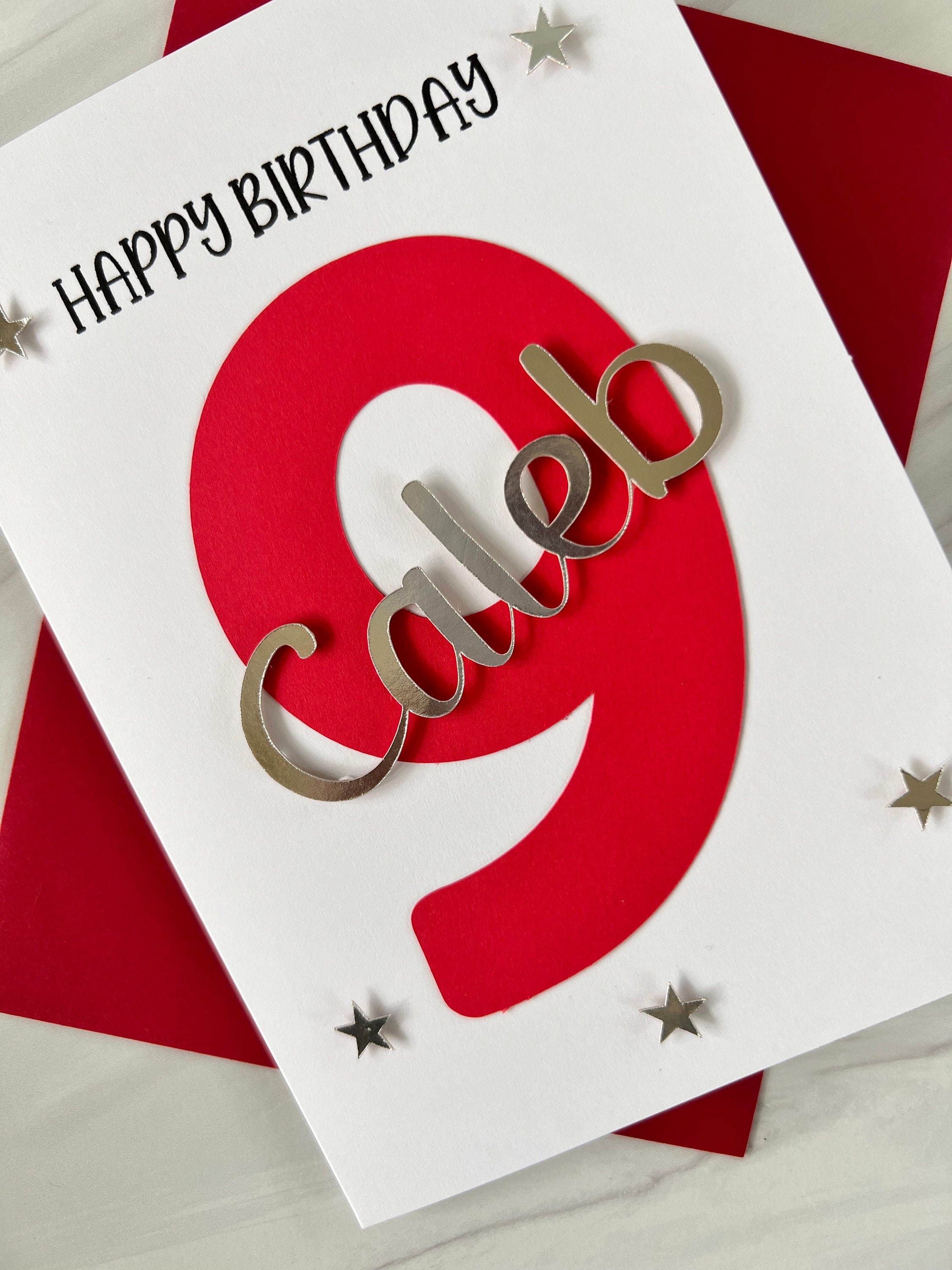 9th Birthday Card Kids Age Card Personalized - Etsy