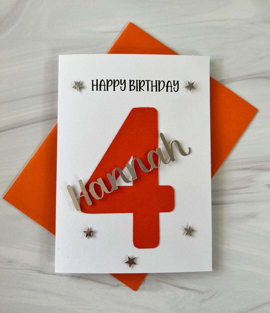 4th Birthday Card Kids Age Card Personalized - Etsy
