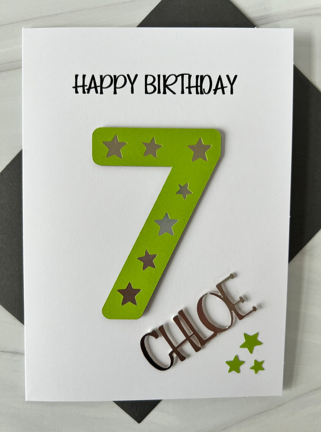 7th Birthday Card, Childrens Birthday Card, Handmade, Personalized, Boy ...