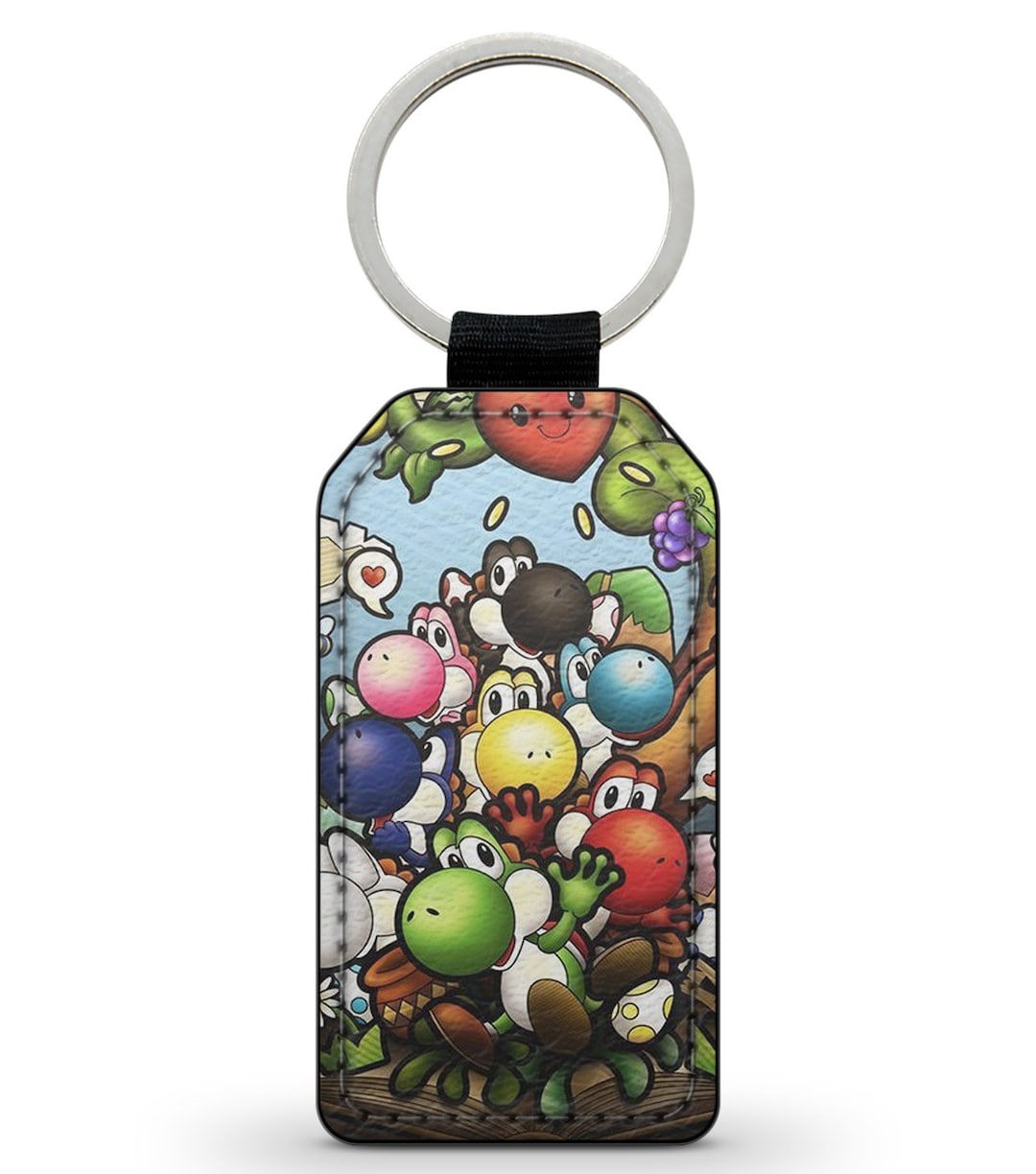 Keychain Ring Faux Leather Yoshi Super Mario Bros - Etsy