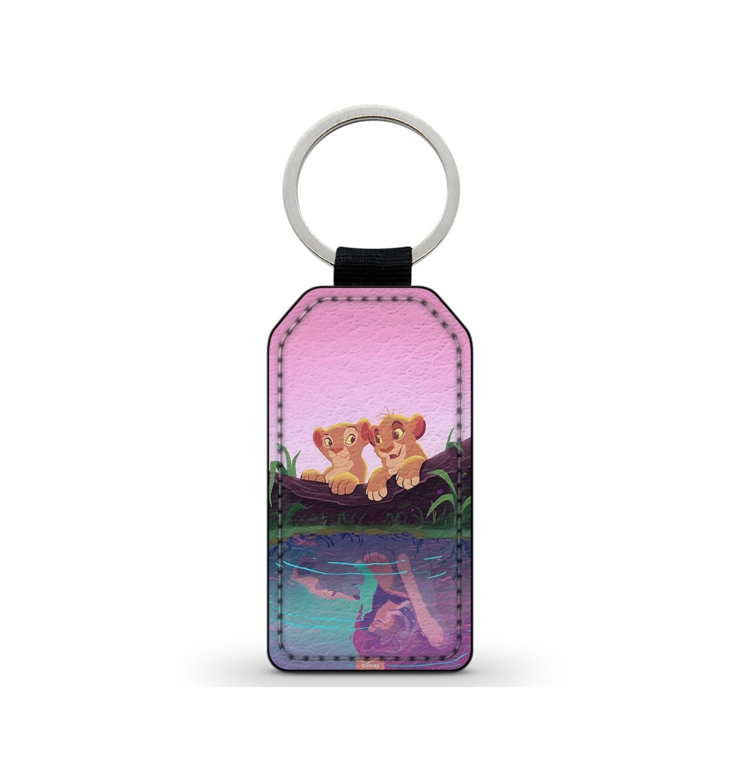 Keyring Keychain Faux Leather Simba Nala the Lion King Disney - Etsy