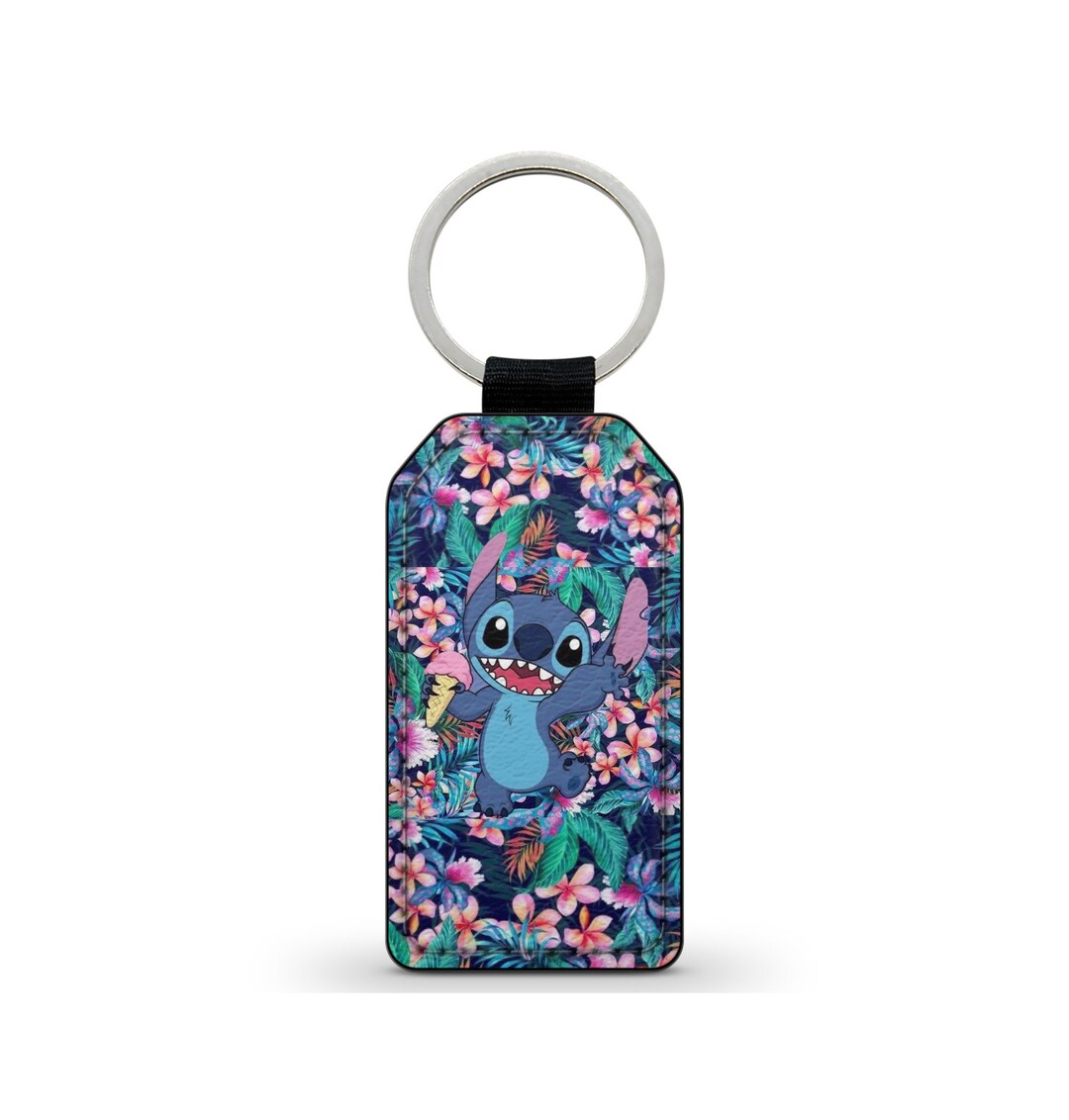 Leather Lilo and Stitch Tropical Keychain Keychain - Etsy