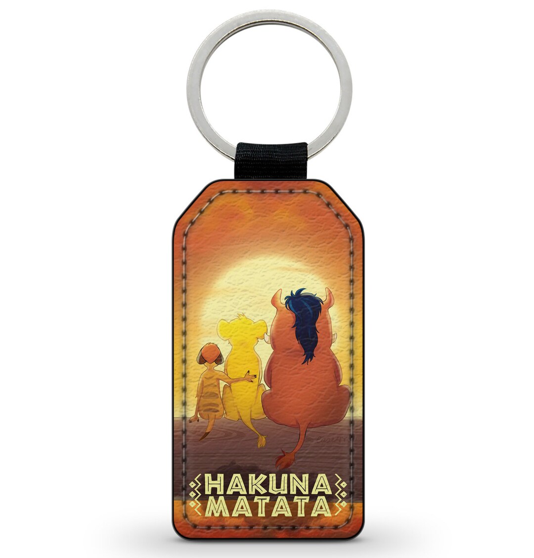 Keyring Keychain Faux Leather Simba Pumba Timon the Lion King Hakuna ...