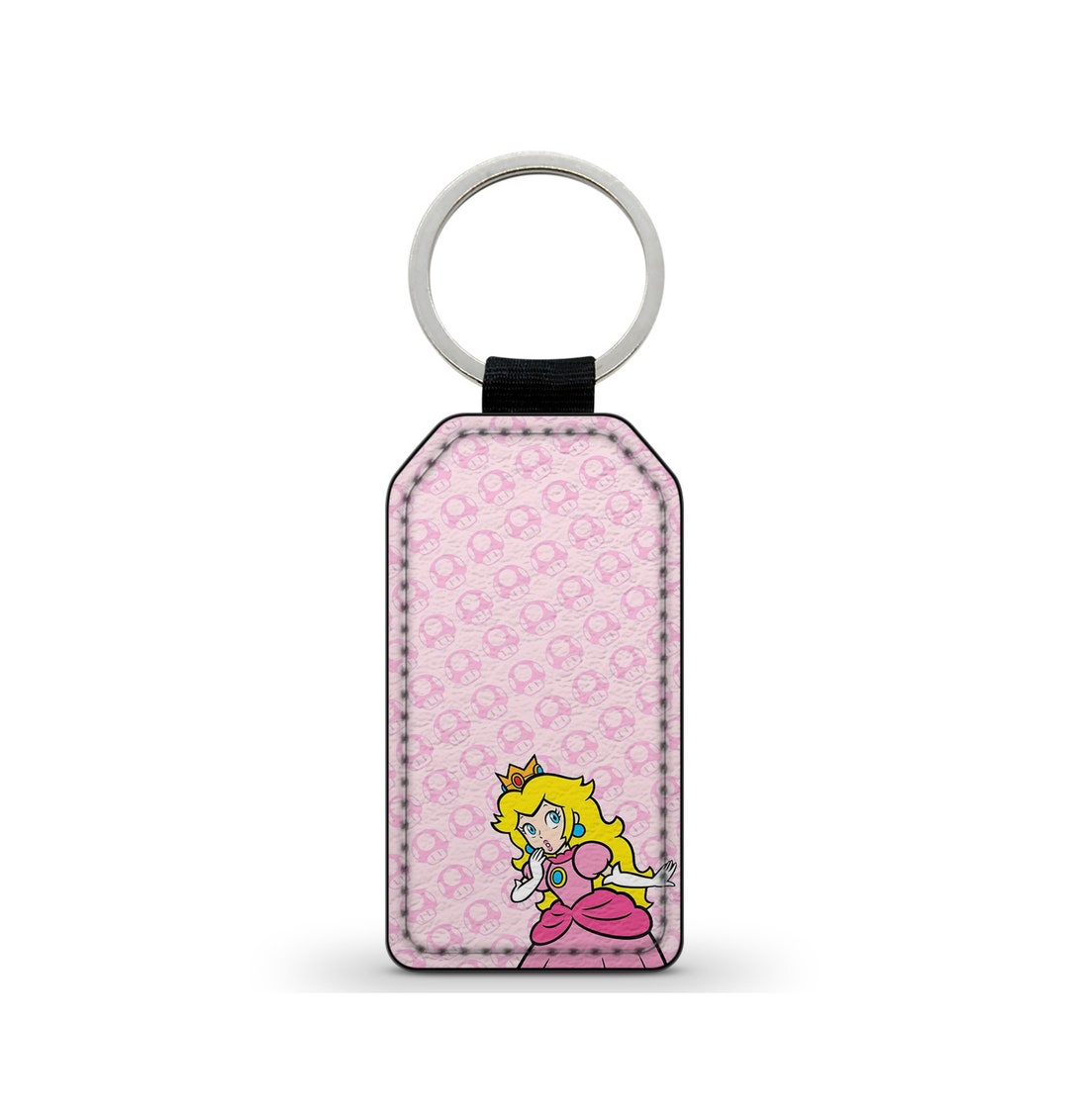 Keyring Keychain Faux Leather Princess Peach Super Mario - Etsy