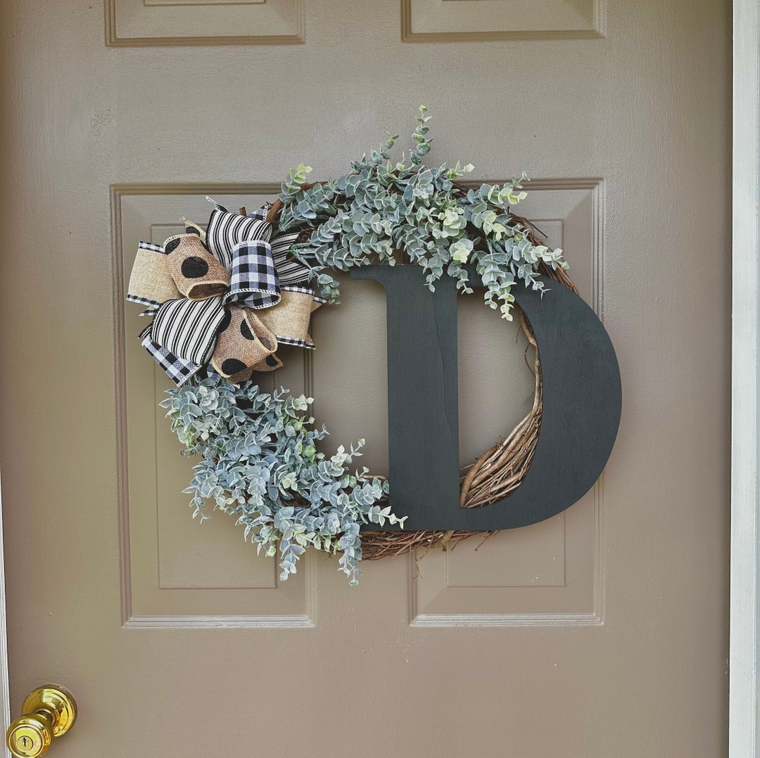 Initial Wreath by Saraj Customs & Co. Door Decor Initial Custom Gift ...