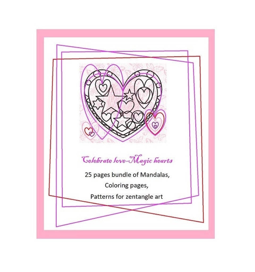 Adult Coloring Pages-celebratevenus, Celebrate Love-magic Hearts, 25 ...
