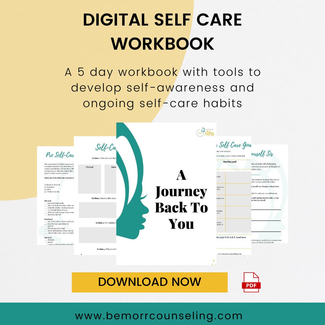 Self Care Workbook: Self-help Worksheet, Self- Care Plan, Digital ...