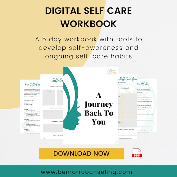 Self Care Workbook: Self-help Worksheet Self Care Plan | Etsy