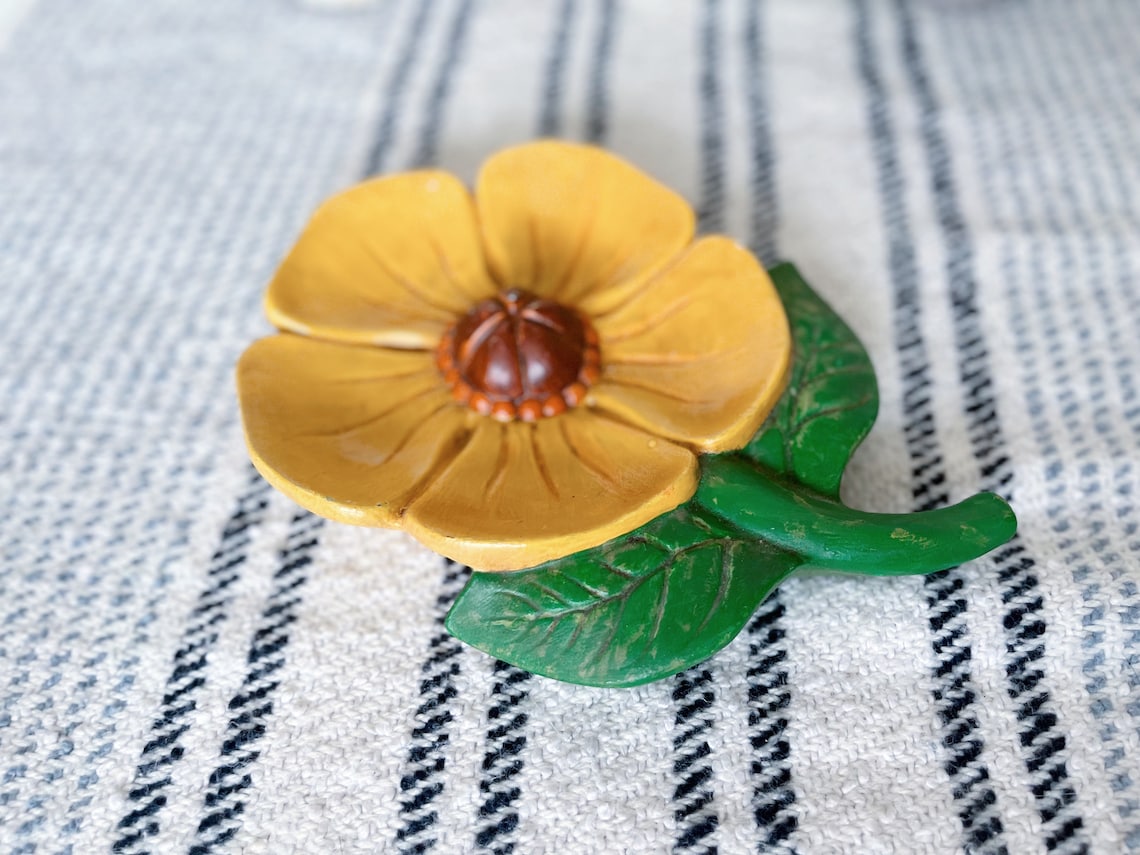 Handmade Vintage Ceramic Wall Flower 1970's Home Decor - Etsy