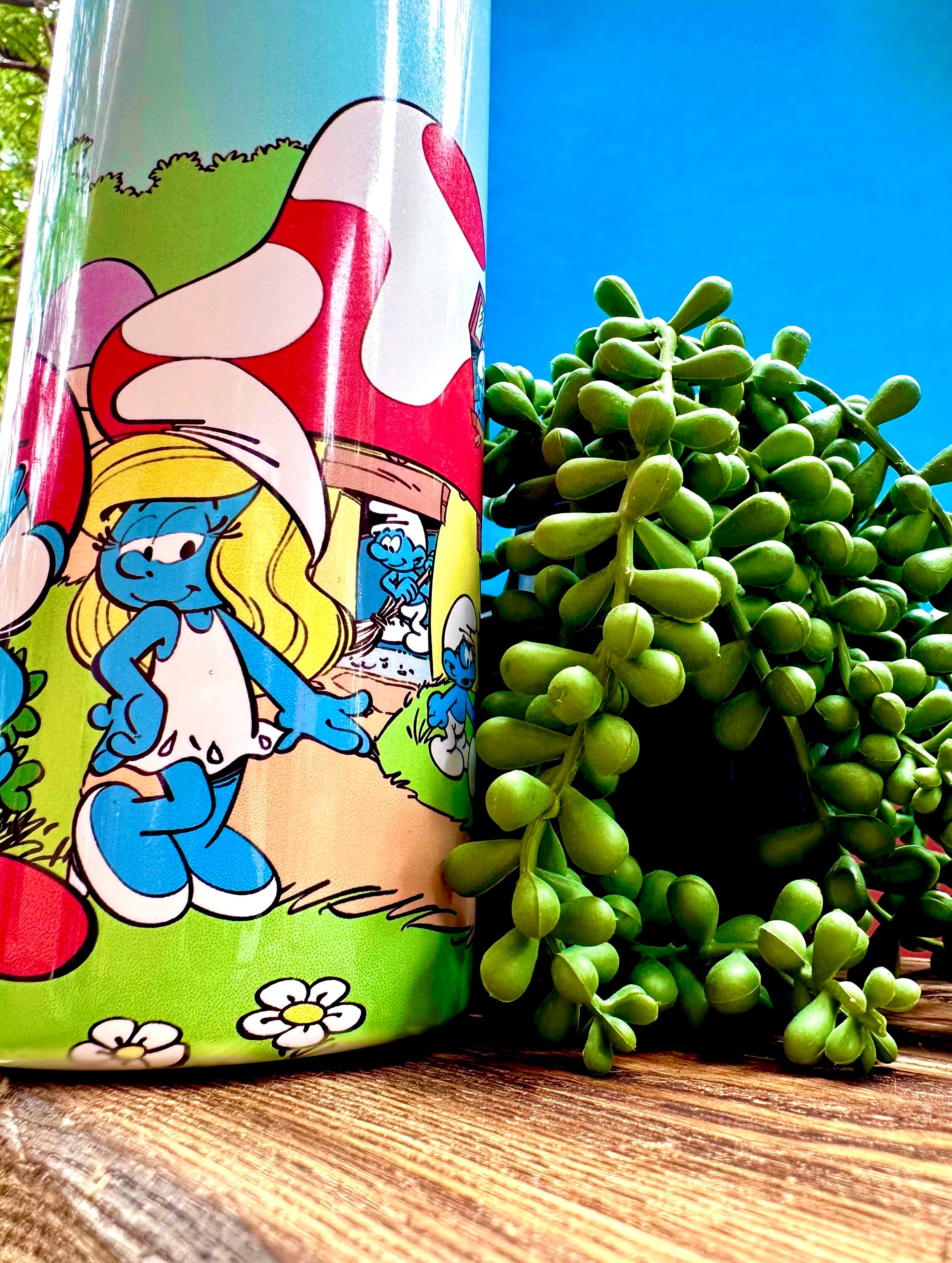 20 Oz Smurftastic Tumbler W/straw and Straw Cleaner. - Etsy