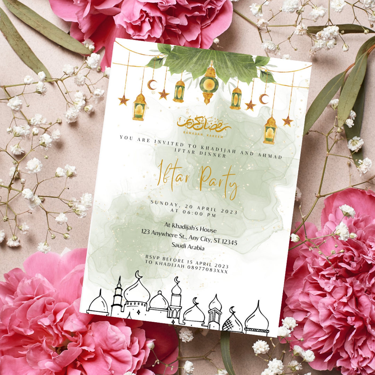 Editable Template Iftar Dinner Party Invitation Ramadhan - Etsy