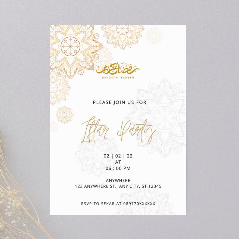 Editable Template Iftar Dinner Party Invitation Ramadhan - Etsy