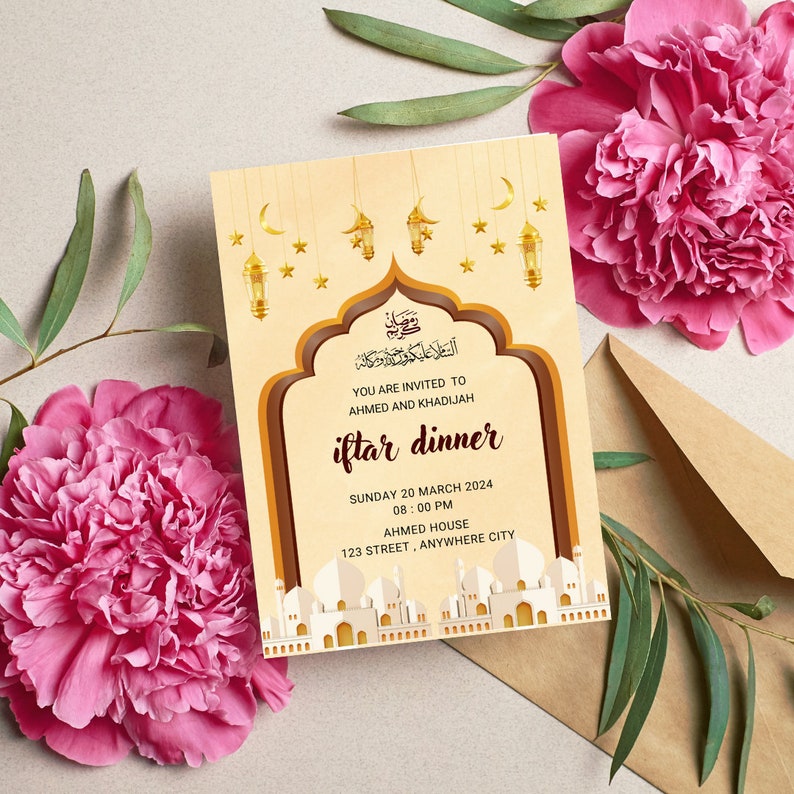 Editable Iftar Dinner Party Invitation for Ramadan - Etsy
