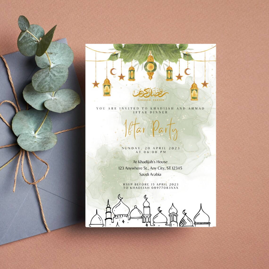 Editable Template Iftar Dinner Party Invitation Ramadhan - Etsy
