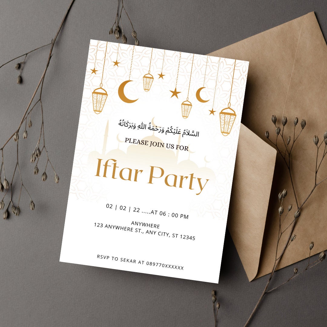 Iftar Invitation Editable Template - Etsy