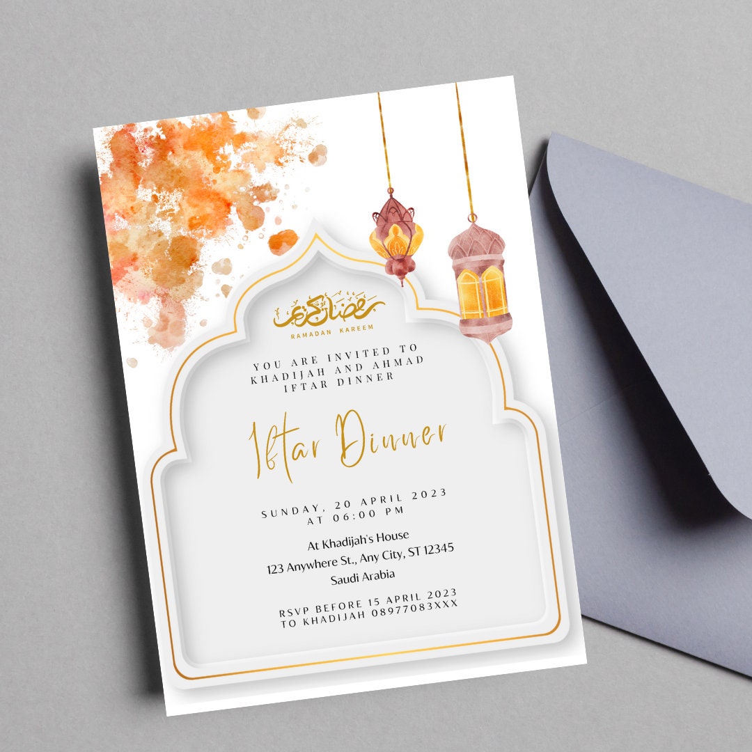 Editable Template Iftar Dinner Party Invitation Ramadhan - Etsy