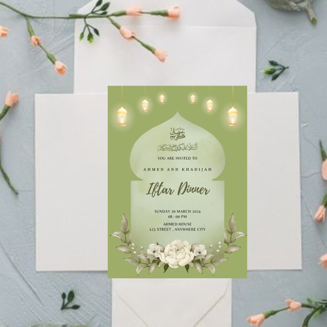 Editable Iftar Dinner Party Invitation for Ramadan Green - Etsy