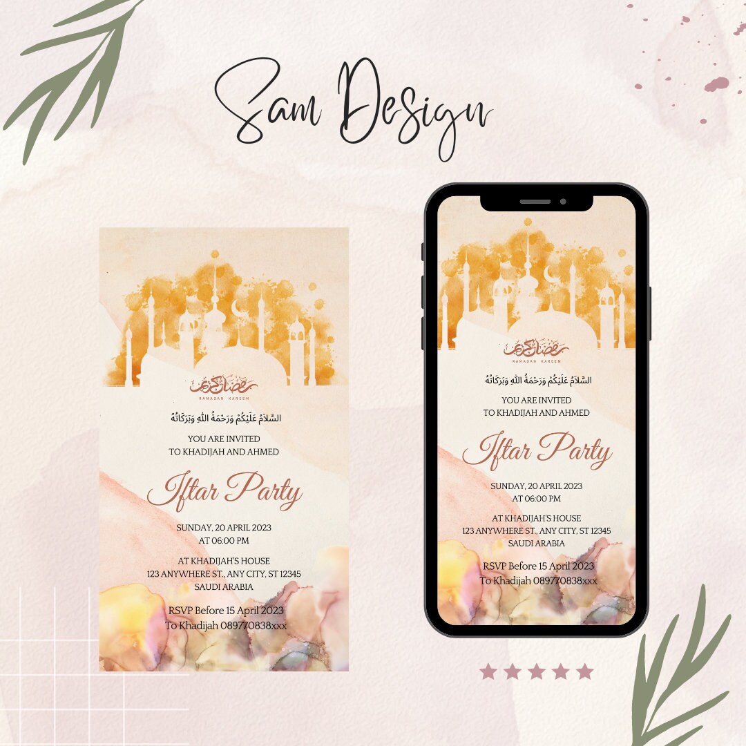 Mosque Editable Template Iftar Dinner Party Invitation Ramadhan, - Etsy