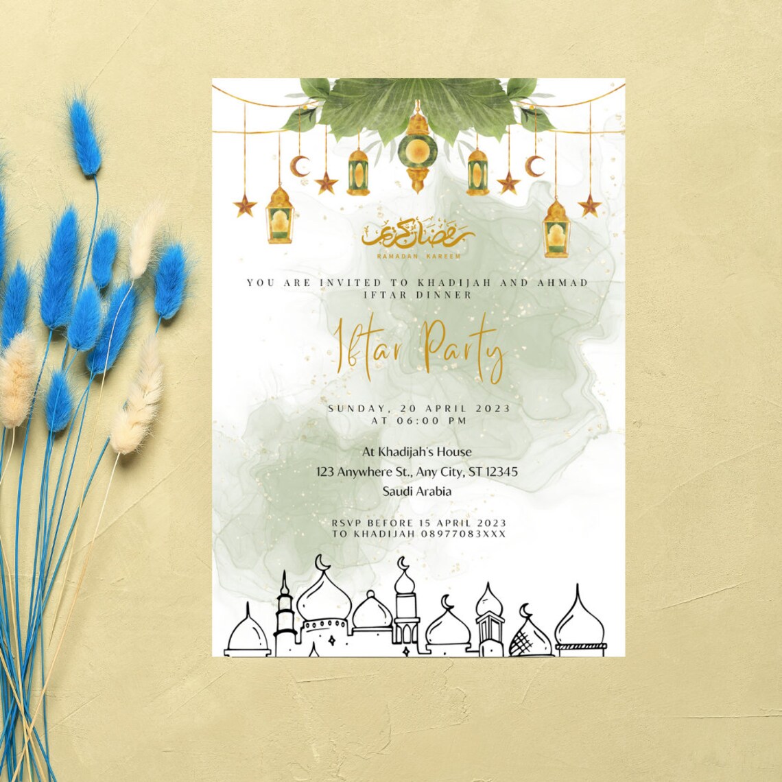 Editable Template Iftar Dinner Party Invitation Ramadhan - Etsy