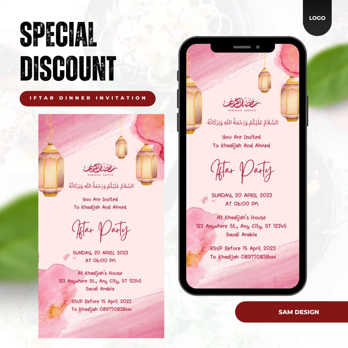 Editable Template Iftar Dinner Party Invitation Ramadhan - Etsy