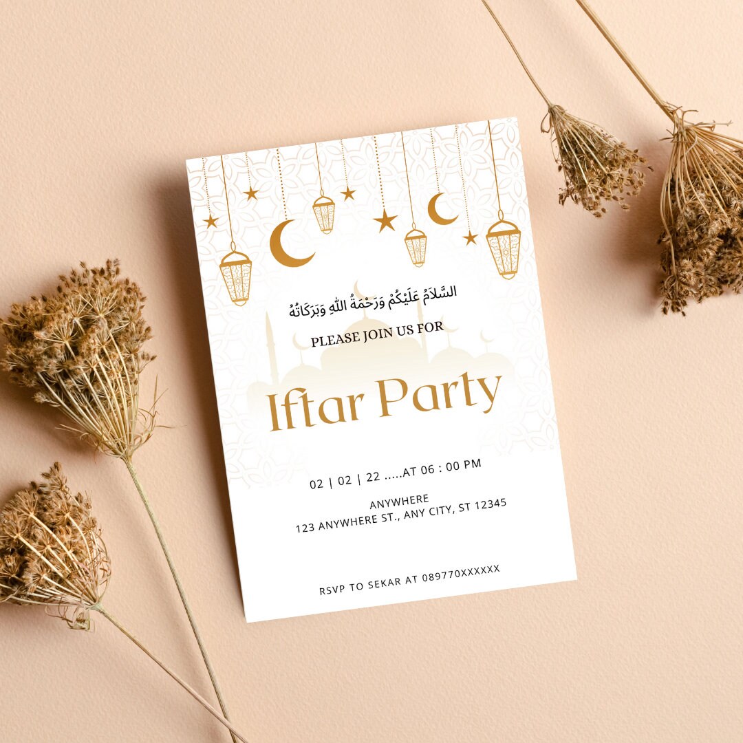 Iftar Invitation Editable Template - Etsy