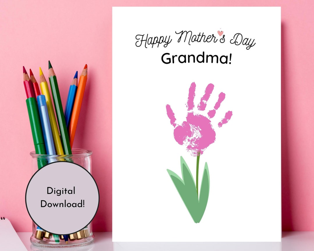 Mother's Day Grandma Printable Abuela Nana Nan Kids Color Hand Print ...