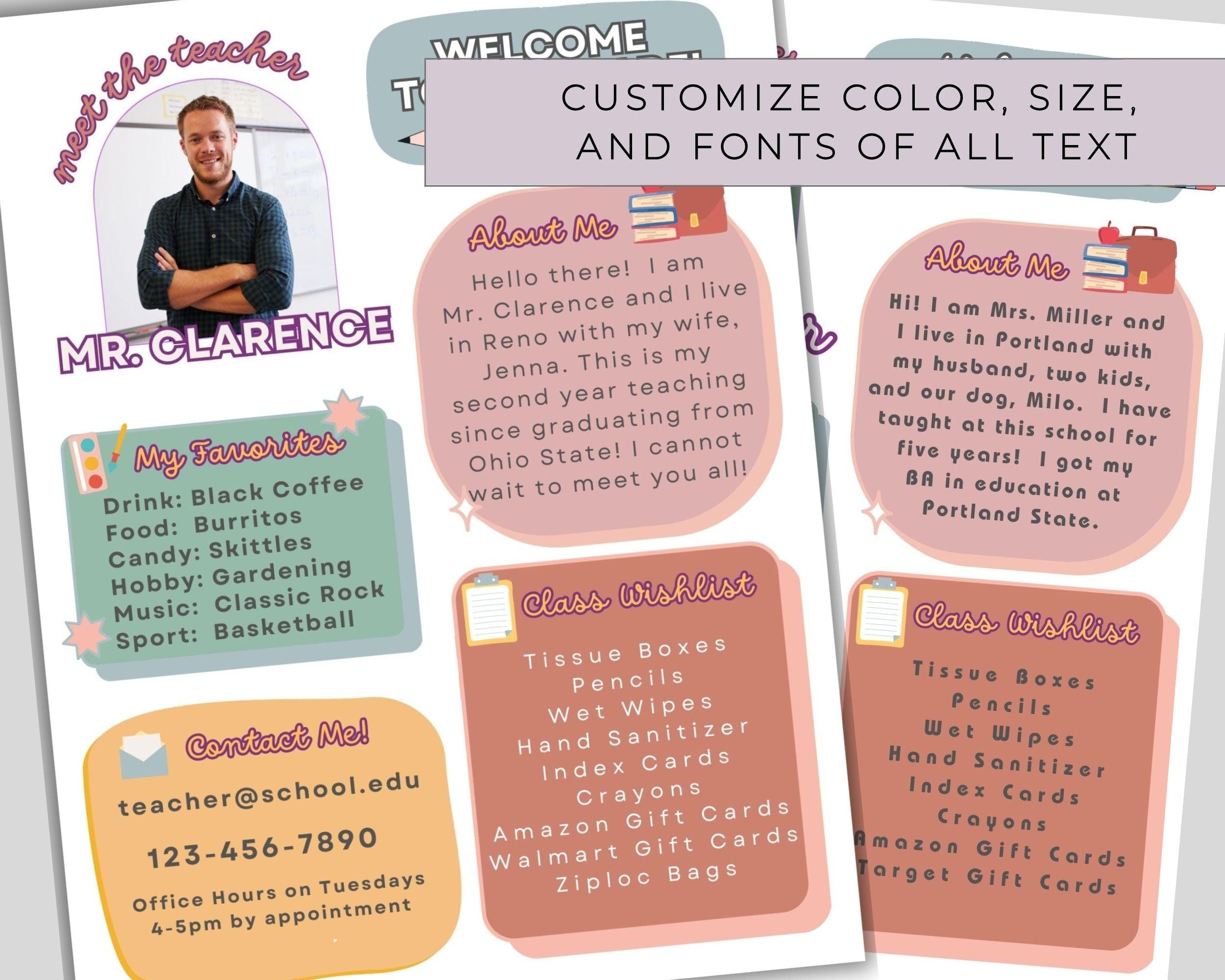 Meet the Teacher Classroom Digital Printable Template | Teacher ...