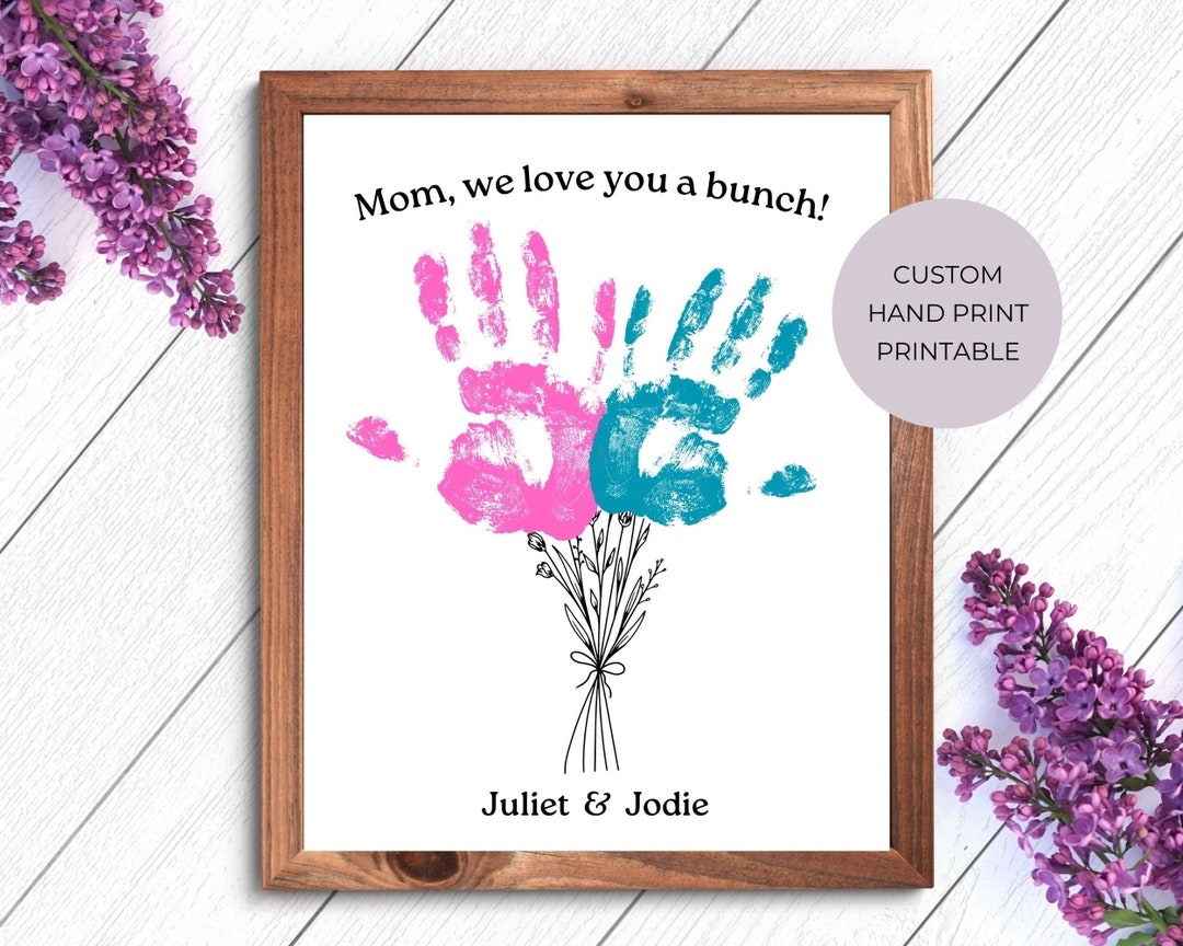 Custom Hand Print Flower Printable | Mother's Day | Birthday ...