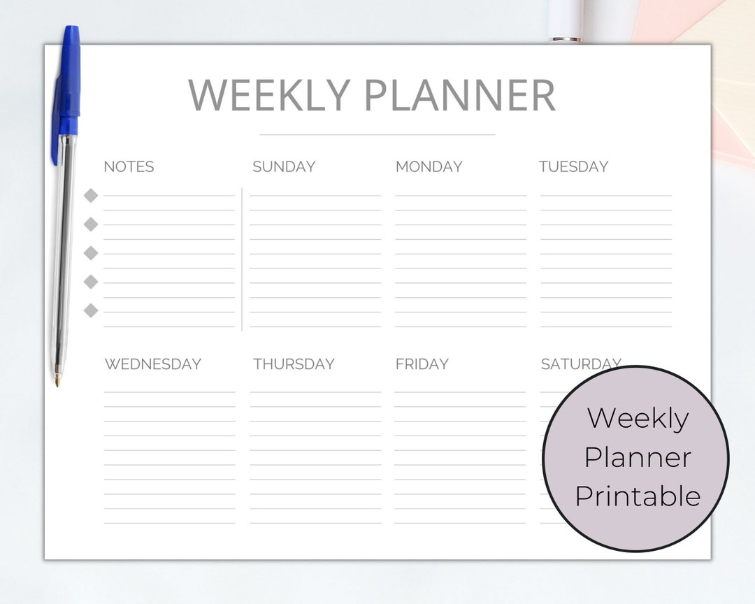 Minimalist Weekly Planner Printable to Do List - Etsy