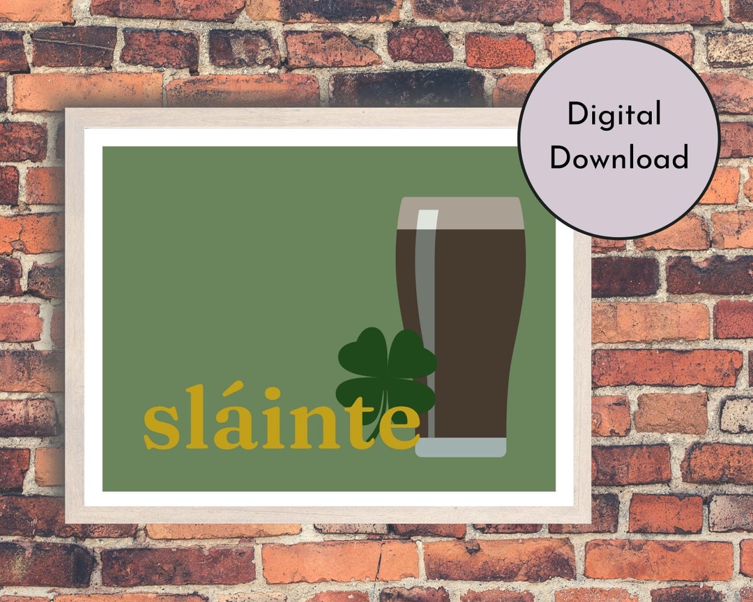 St. Patrick's Day Irish Slainte Beer Print - Etsy