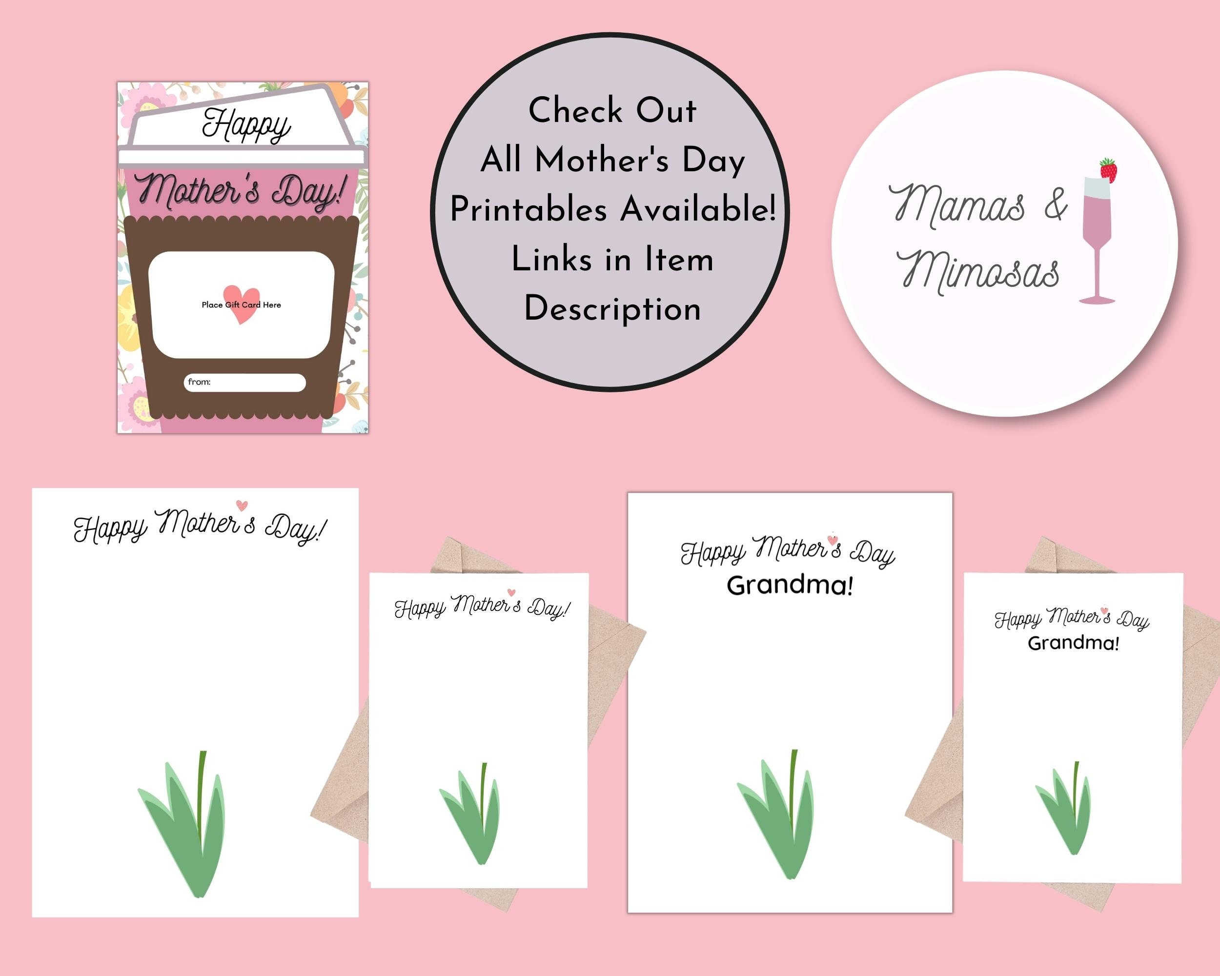 Mother's Day Grandma Printable Abuela Nana Nan Kids Color Hand Print ...