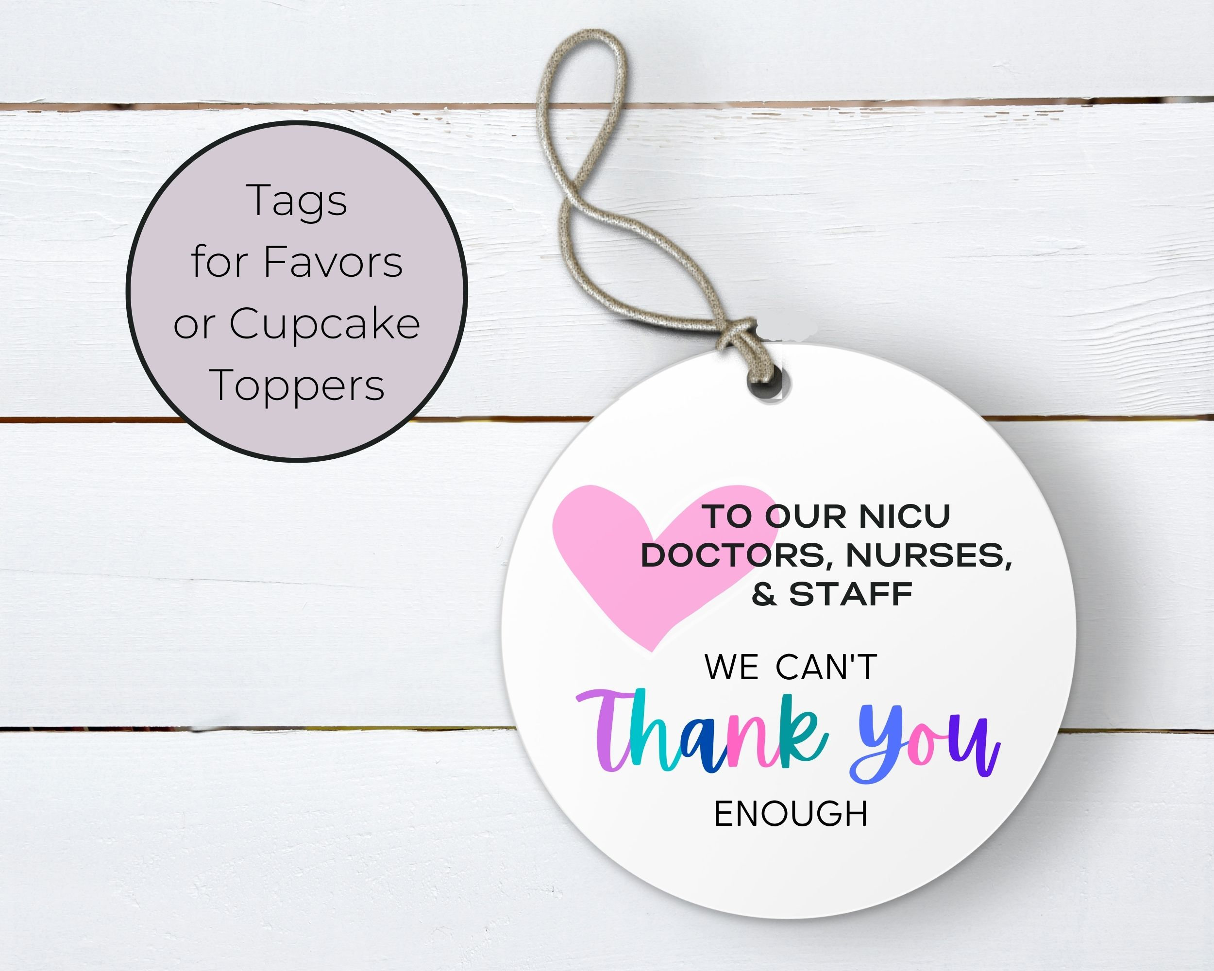 NICU Nurse Doctor Thank You Round Square Tag Printable | Favor Tag ...