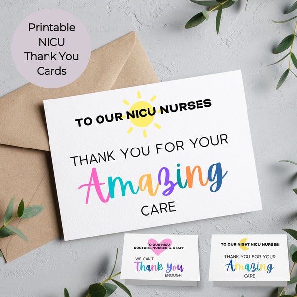 Printable Nicu Thank You Card - Etsy