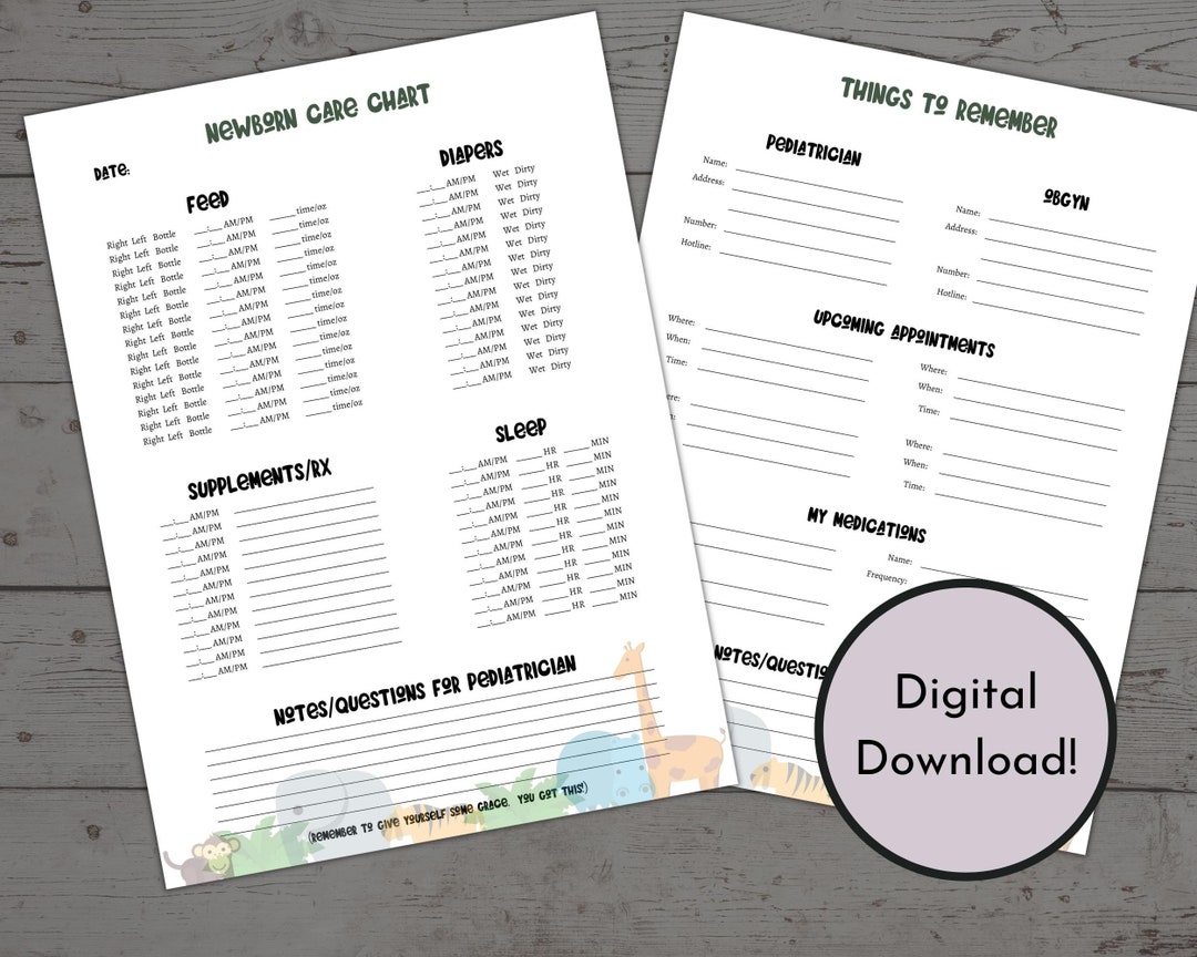 Newborn, Mommy and Baby Care Sheet Planner - Etsy