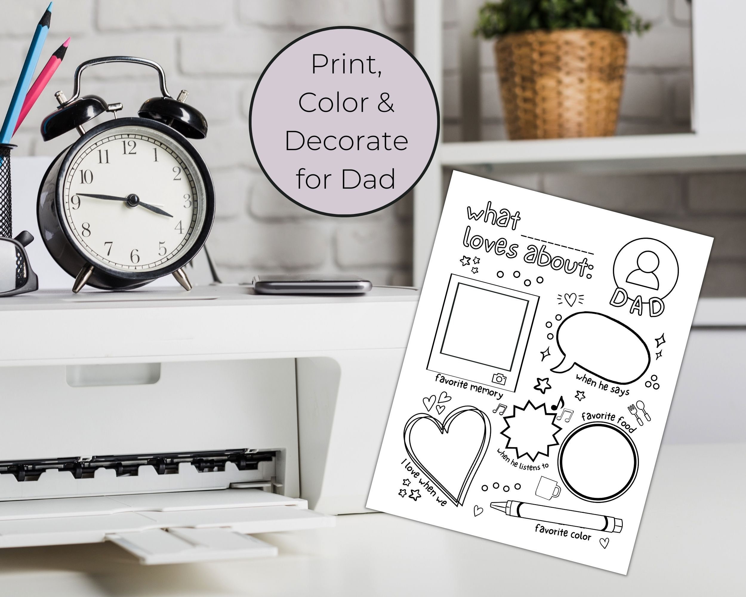 All About Dad | Step Dad | Father's Day Birthday Coloring Printable ...
