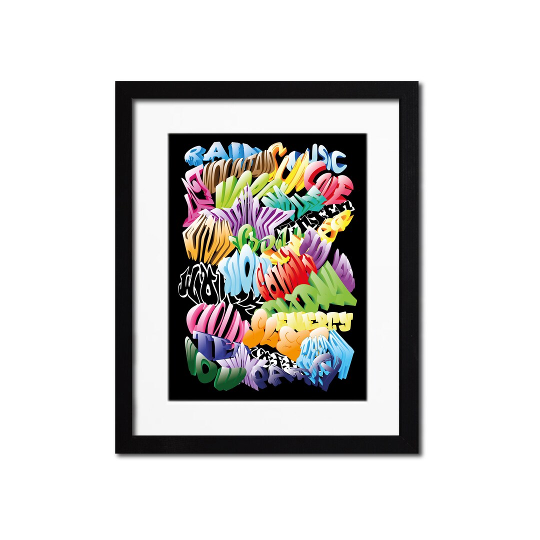 Graphic Wall Art | "graffiti Word Scramble" | High-quality Print and ...