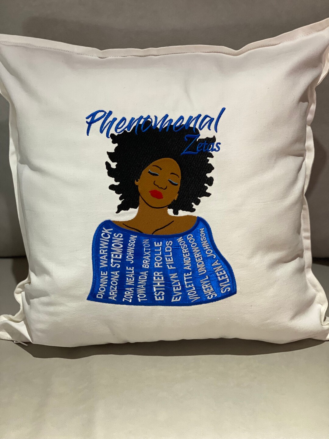 Zeta Phi Beta Sorority 20 Embroidered & Appliquéd Throw Pillow Cover ...