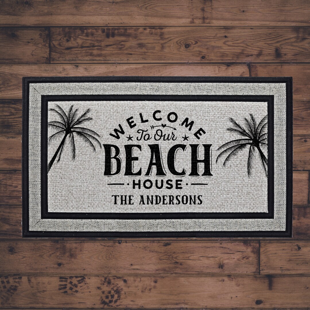 Beach House Doormat | Beach Welcome Mat | Beach House Door Mat - Etsy