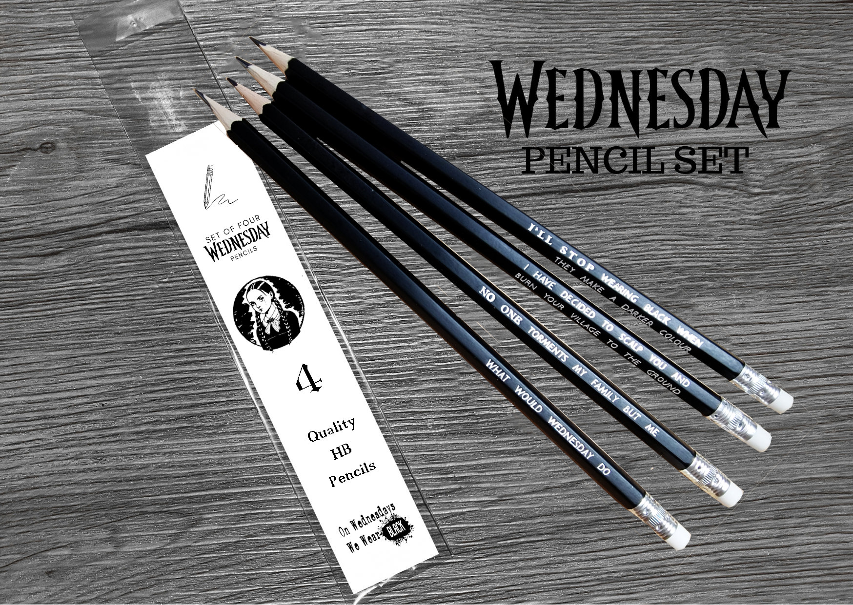 Wednesday Pencil Set I'll Stop Wearing Black When They - Etsy