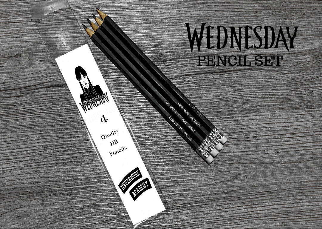 Wednesday Pencil Set | I Am Smiling | Nevermore Academy |be Afraid Be ...