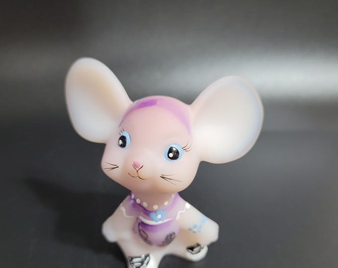 RARE Fenton Pink Satin H.p. Poodle Girl Mouse HTF - Etsy
