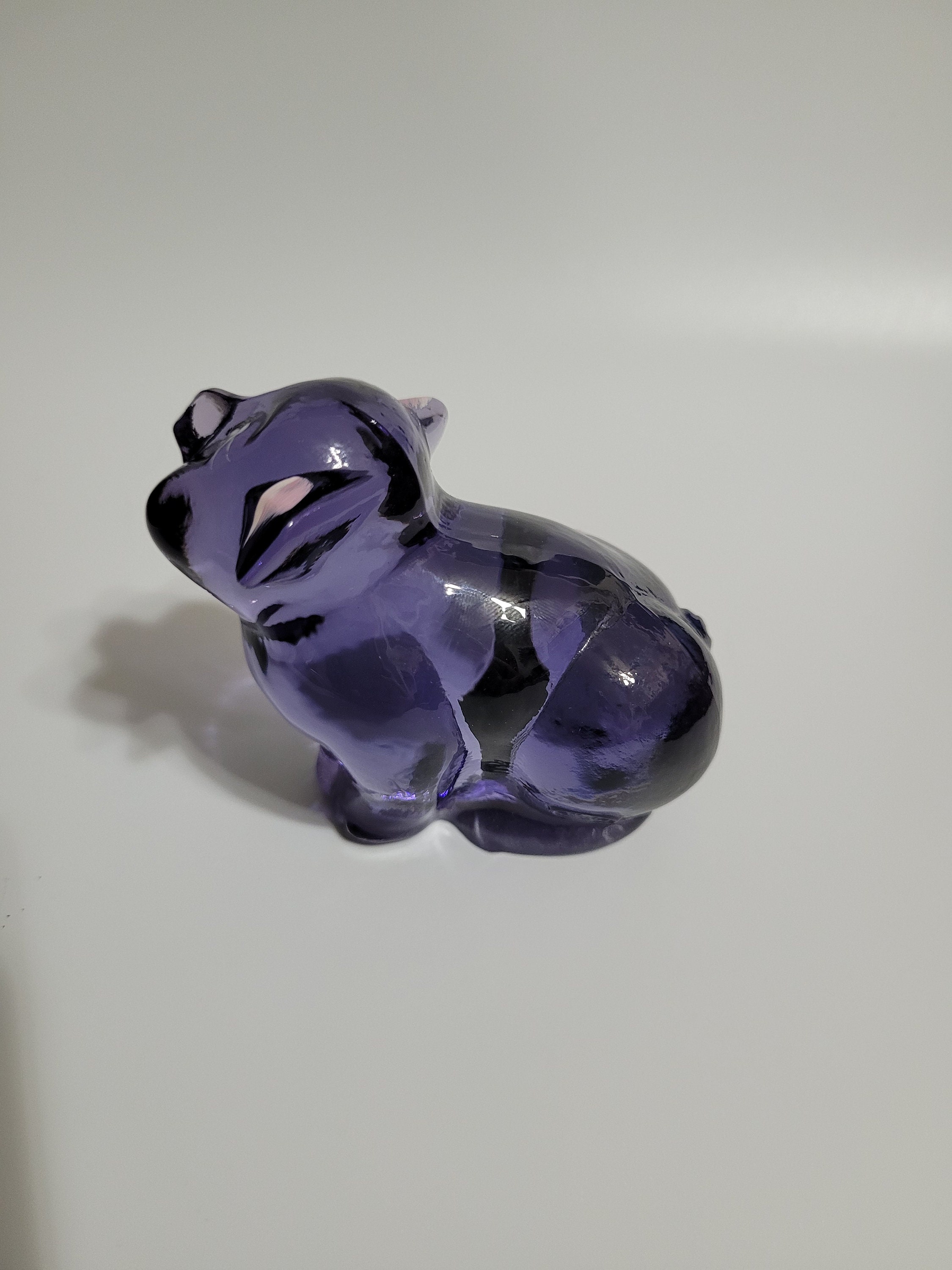 Fenton H.p. Purple Pig With Pink Flower - Etsy