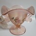 Fenton Sunset Stretch Pink Floral With Koi Dolphin Sea Creature Compote ...